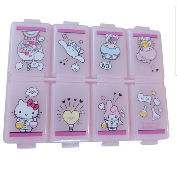 Sanrio | Accessories | Sanrio Pill Case 8 Sections Clear Pink Hello ...